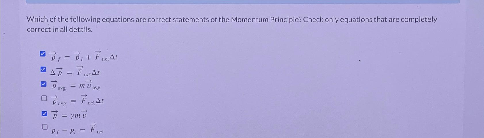 Solved Which of the following equations are correct | Chegg.com
