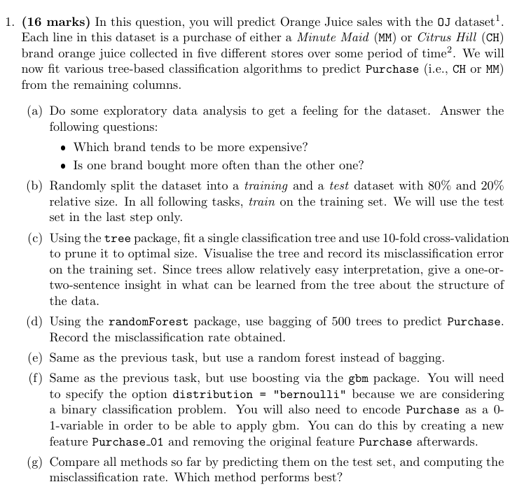 Solved (16 ﻿marks) ﻿In this question, you will predict | Chegg.com