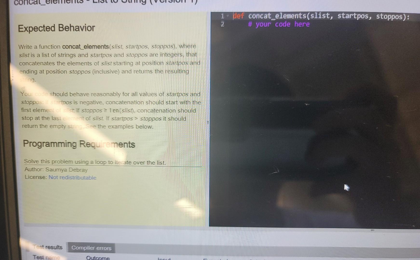 Solved Expected Behavior Write a function | Chegg.com