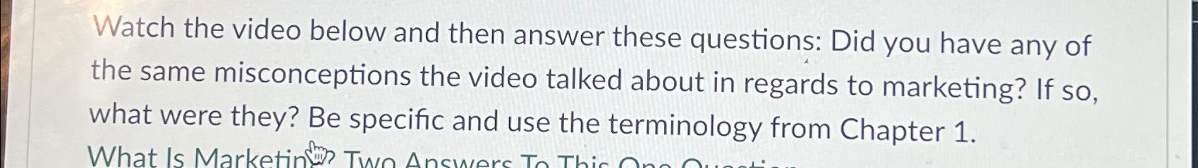Solved Watch the video below and then answer these | Chegg.com