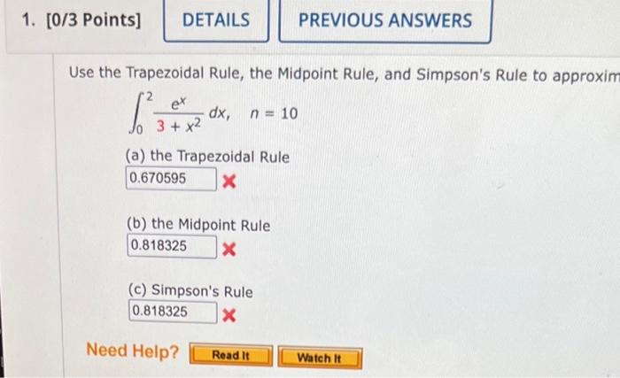 Solved Use the Trapezoidal Rule, the Midpoint Rule, and | Chegg.com