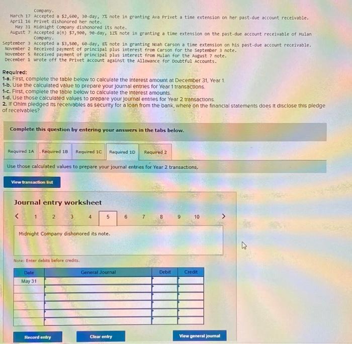 Solved Year 1 Deceaber 16 Accepted a(n)$11,200, 60 -day, sx | Chegg.com