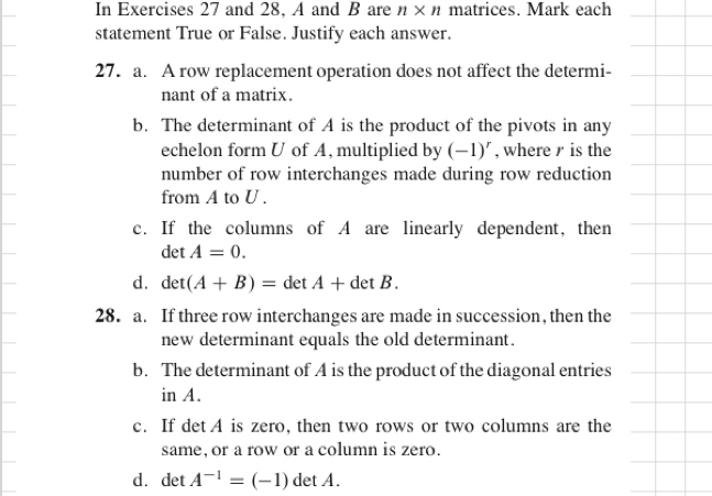 Solved In Exercises 27 ﻿and 28, ﻿A and B ﻿are n×n ﻿matrices. | Chegg.com