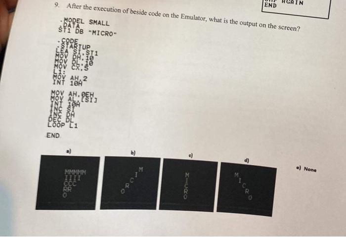 Solved 9. After the execution of beside code on the | Chegg.com