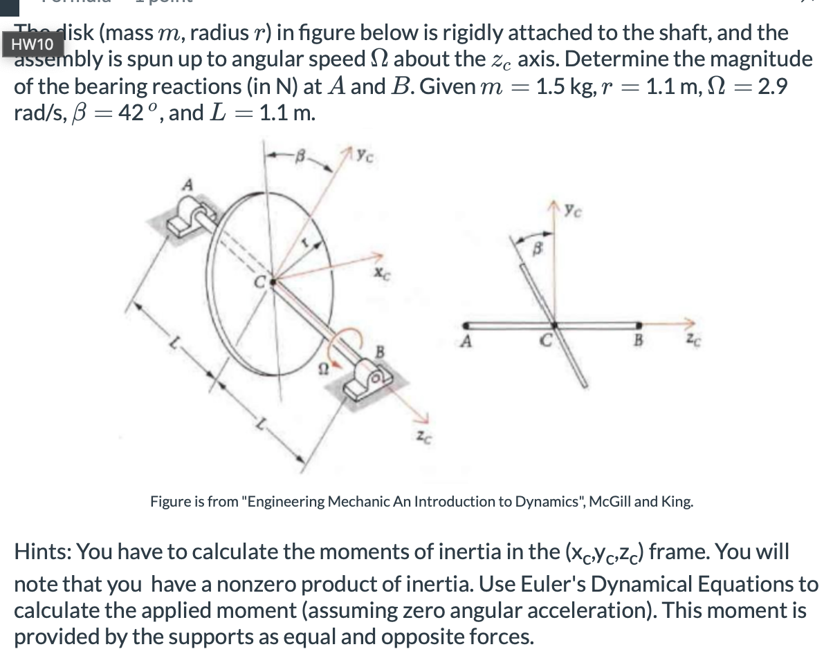 Solved Hints: You have to calculate the moments of inertia | Chegg.com