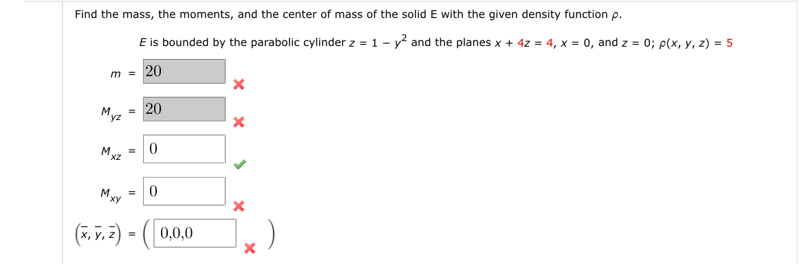 Solved Find the mass, the moments, and the center of mass of | Chegg.com