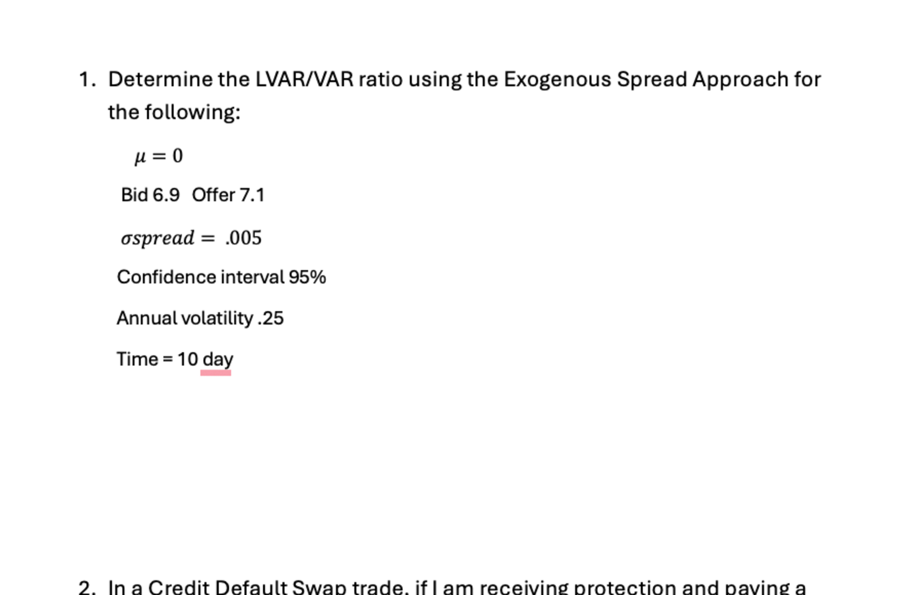 Solved 1. ﻿Determine the LVAR/VAR ratio using the Exogenous | Chegg.com