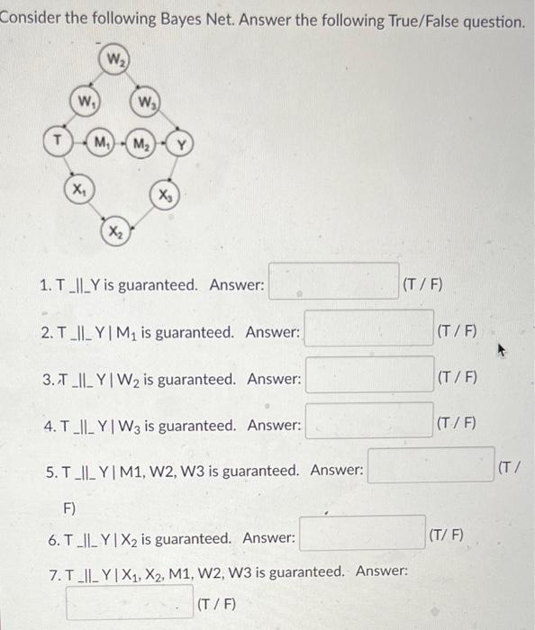 Solved Consider the following Bayes Net. Answer the | Chegg.com