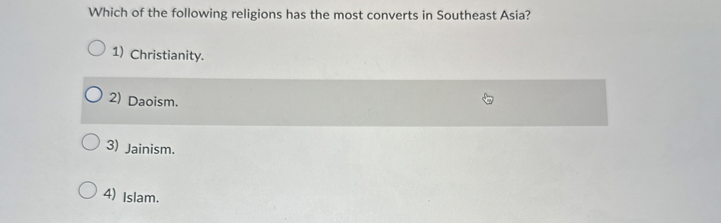 Solved Which of the following religions has the most | Chegg.com