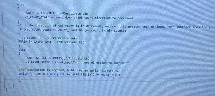 Solved how can i alter my current code to change the blink | Chegg.com