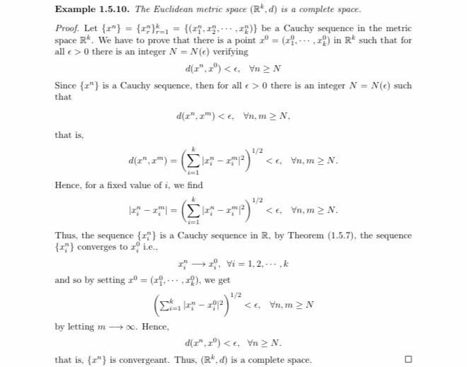 Solved Example 1.5.10. The Euclidean metric space (Rt.d) is | Chegg.com