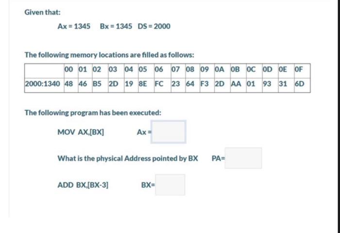 Solved Given that: Ax=1345Bx=1345DS=2000 The following | Chegg.com
