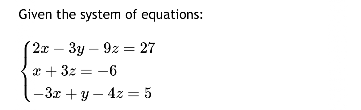 Solved Given the system of | Chegg.com
