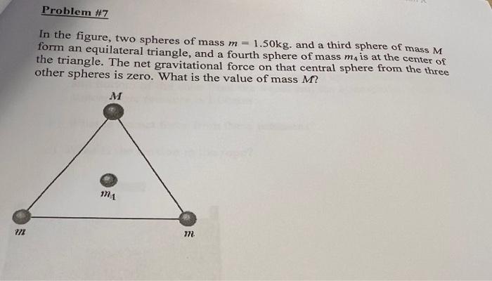 Solved In the figure, two spheres of mass m=1.50 kg. and a | Chegg.com