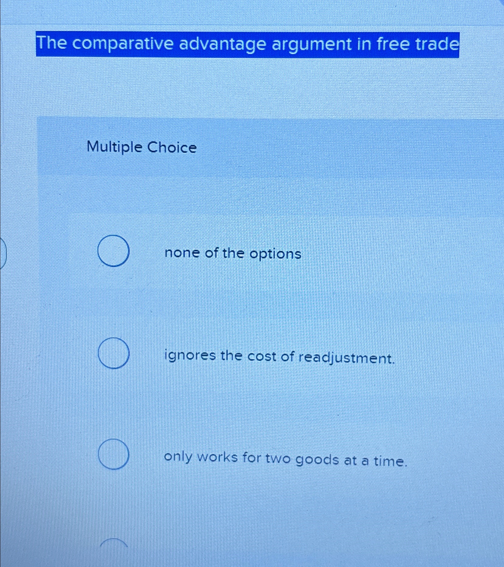 Solved The comparative advantage argument in free | Chegg.com