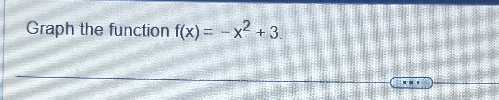 Solved Graph the function f(x)=-x2+3 | Chegg.com