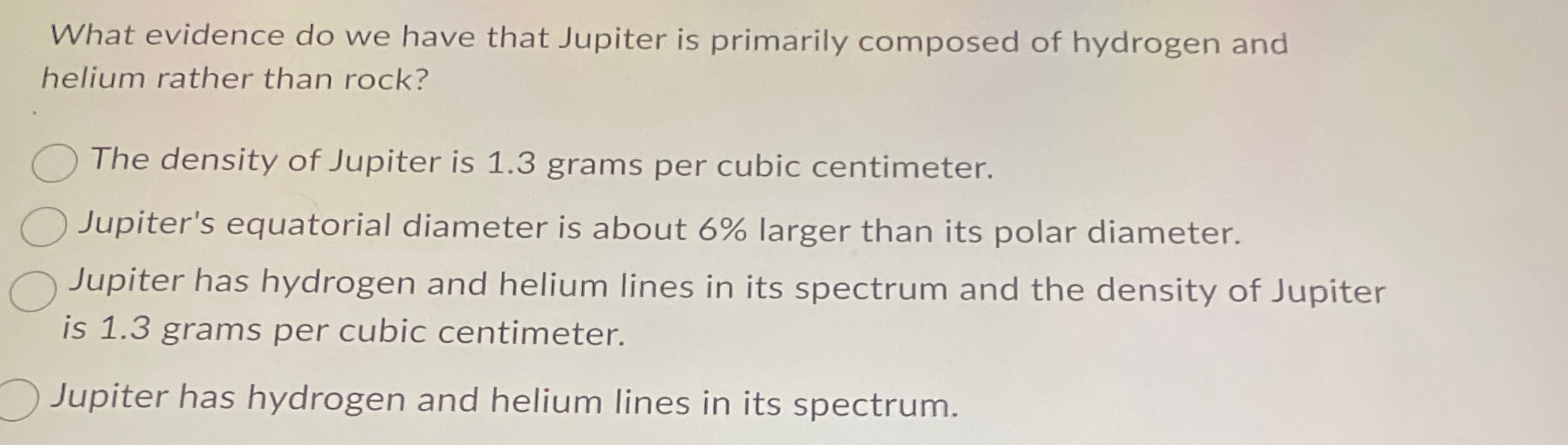 Solved What evidence do we have that Jupiter is primarily | Chegg.com