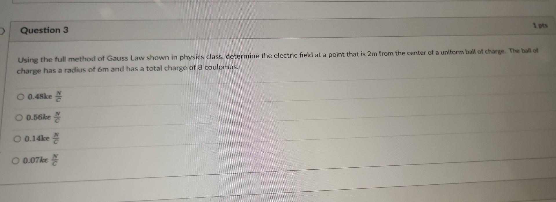 Solved Using the full method of Gauss Law shown in physics | Chegg.com