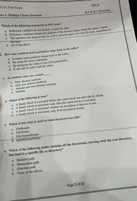 Solved 13. Which of the following method header is a valid | Chegg.com