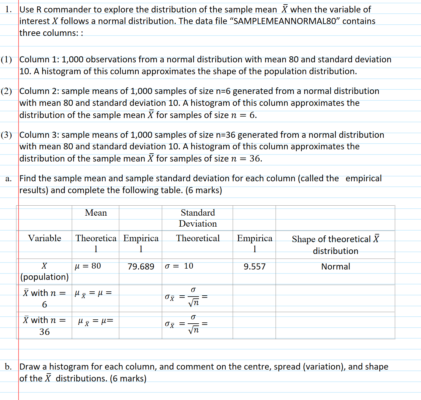 Solved Use R commander to explore the distribution of the | Chegg.com