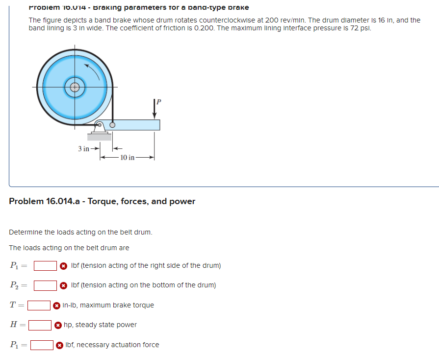 Solved rrobiem 10.014 - ﻿braking parameters tor a Dand-type | Chegg.com