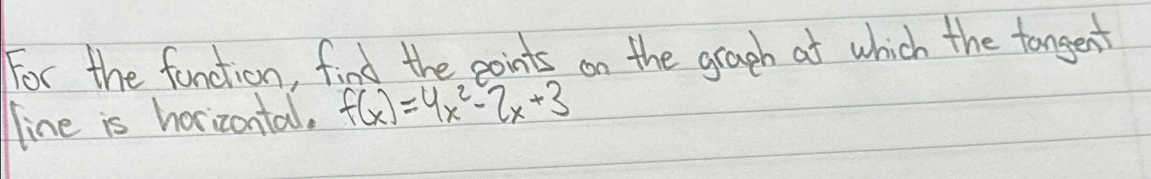 Solved For the function, find the points on the gragh at | Chegg.com