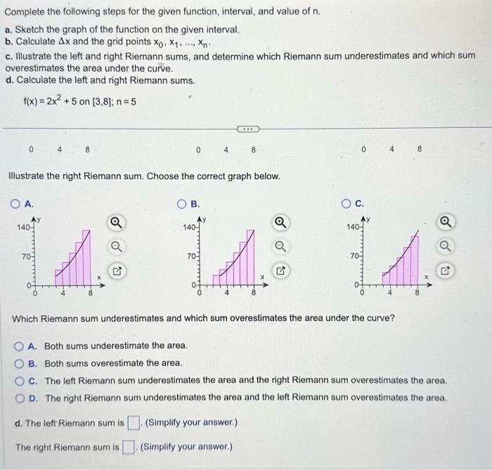 Solved Complete the following steps for the given function, | Chegg.com