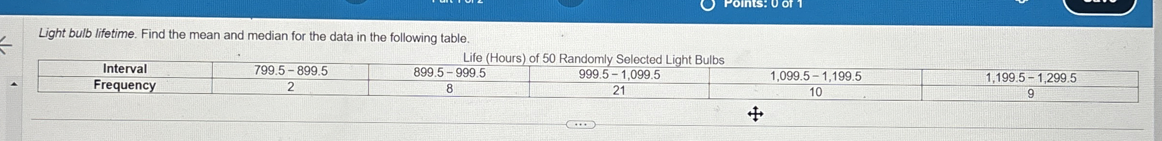Solved Light Bulb Lifetime Find The Mean And Median For The