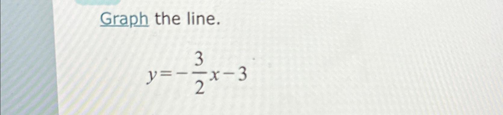 Solved Graph the line.y=-32x-3 | Chegg.com