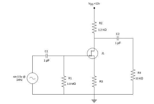 Solved Draw the common source JFET amplifier with self-bias. | Chegg.com