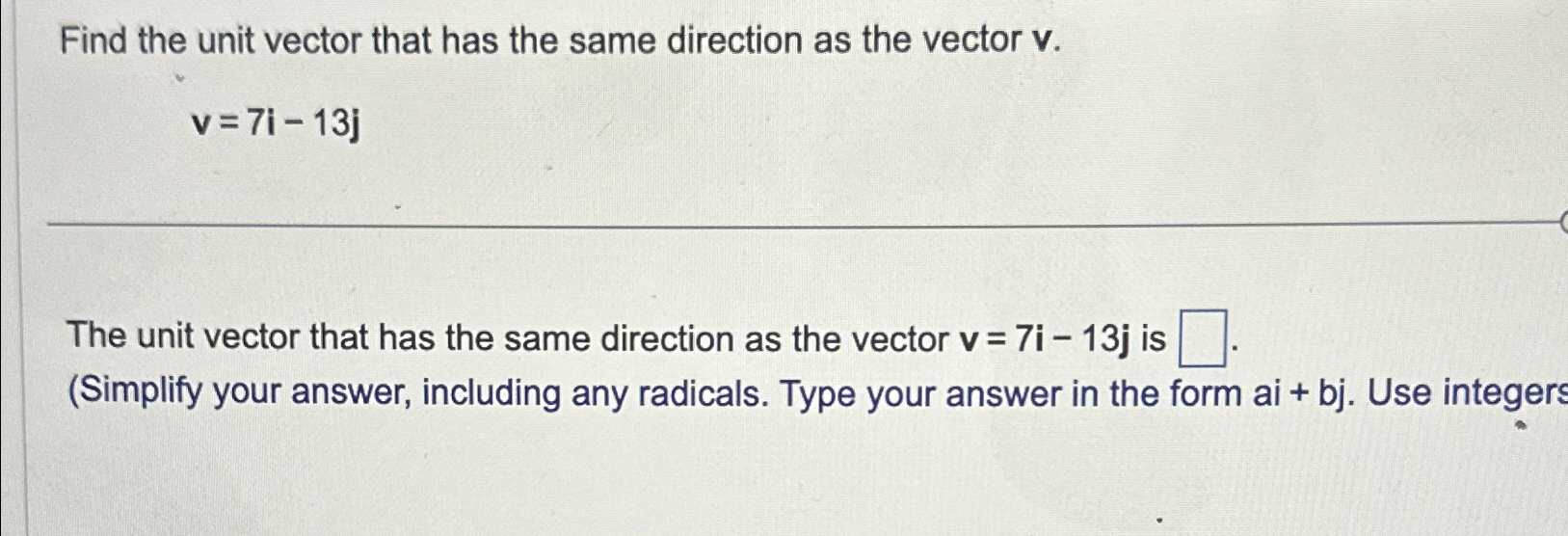 Solved Find the unit vector that has the same direction as | Chegg.com