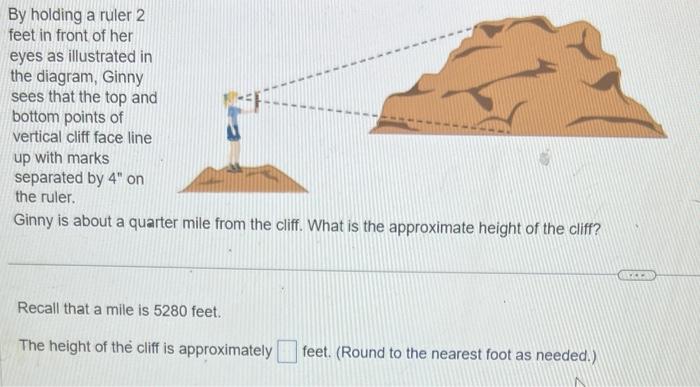 Solved By holding a ruler 2 feet in front of her eyes as | Chegg.com
