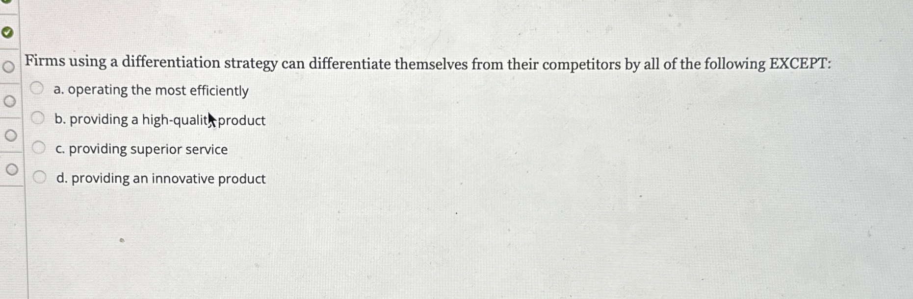 Solved Firms using a differentiation strategy can | Chegg.com