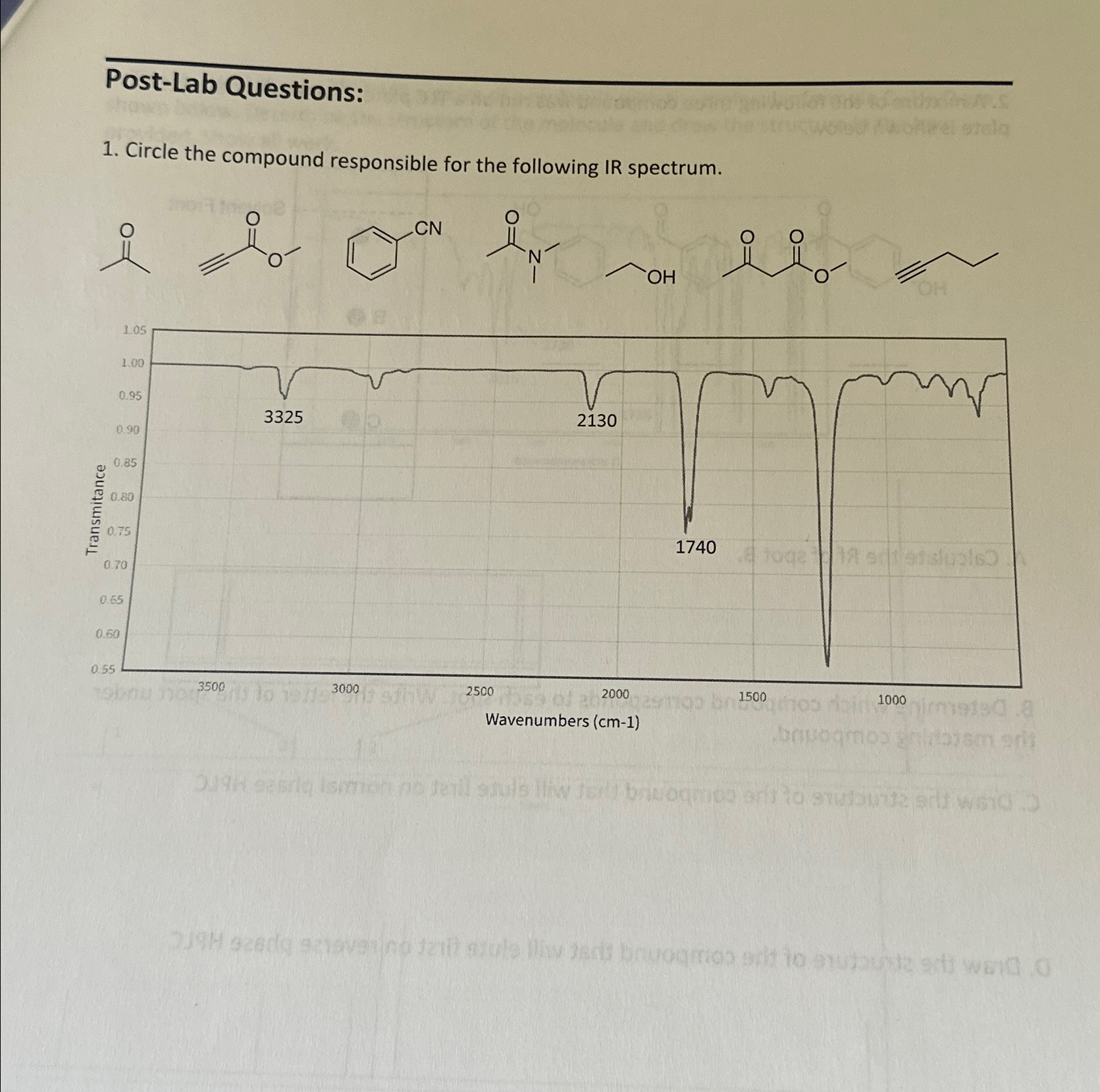 Solved Post-Lab Questions:Circle the compound responsible | Chegg.com