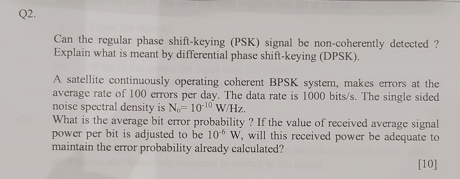 Can the regular phase shift-keying (PSK) signal be | Chegg.com