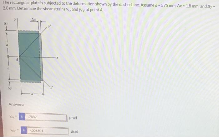 Solved The rectangular plate is subjected to the deformation | Chegg.com