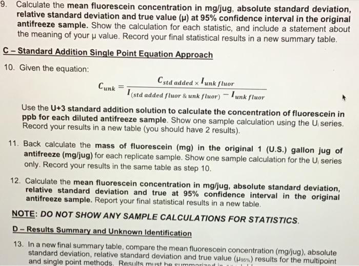 Solved B - Standard Addition Multipoint Method 6. For each | Chegg.com