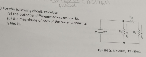 Solved For the following circuit, calculate(a) ﻿the | Chegg.com