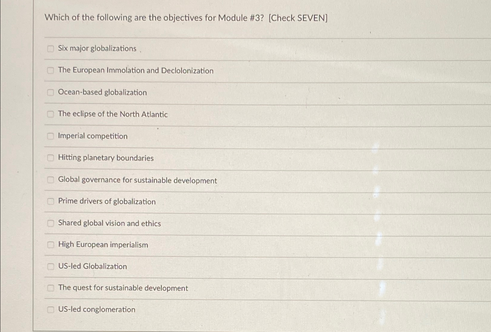 Solved Which of the following are the objectives for Module | Chegg.com
