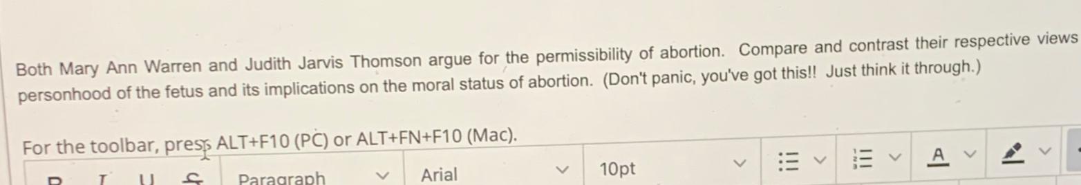 Solved Both Mary Ann Warren and Judith Jarvis Thomson argue | Chegg.com