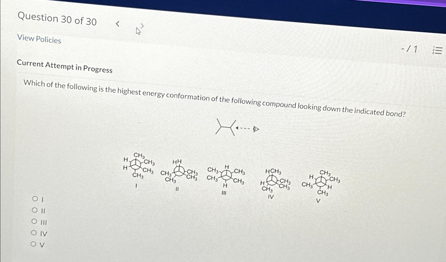 Solved Question 30 ﻿of 30View Policies-1Current Attempt in | Chegg.com