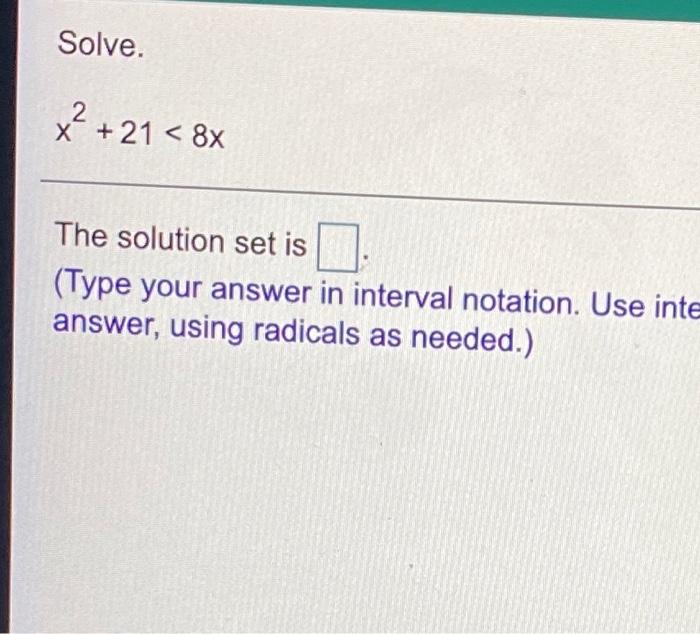 Solved Solve. 2 x + 21