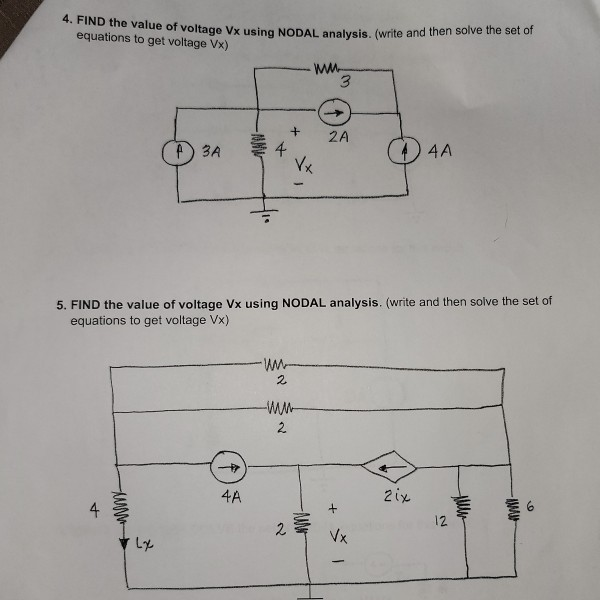 Solved 4. FIND the value of voltage Vx using NODAL analysis. | Chegg.com