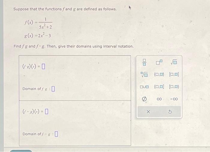 Solved Suppose that the functions f and g are defined as | Chegg.com