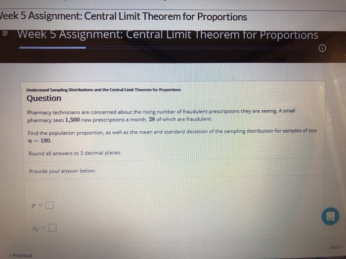 Solved Jeek 5 Assignment: Central Limit Theorem for | Chegg.com
