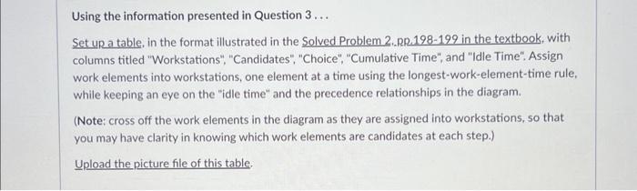Given the work element times shown in the following | Chegg.com