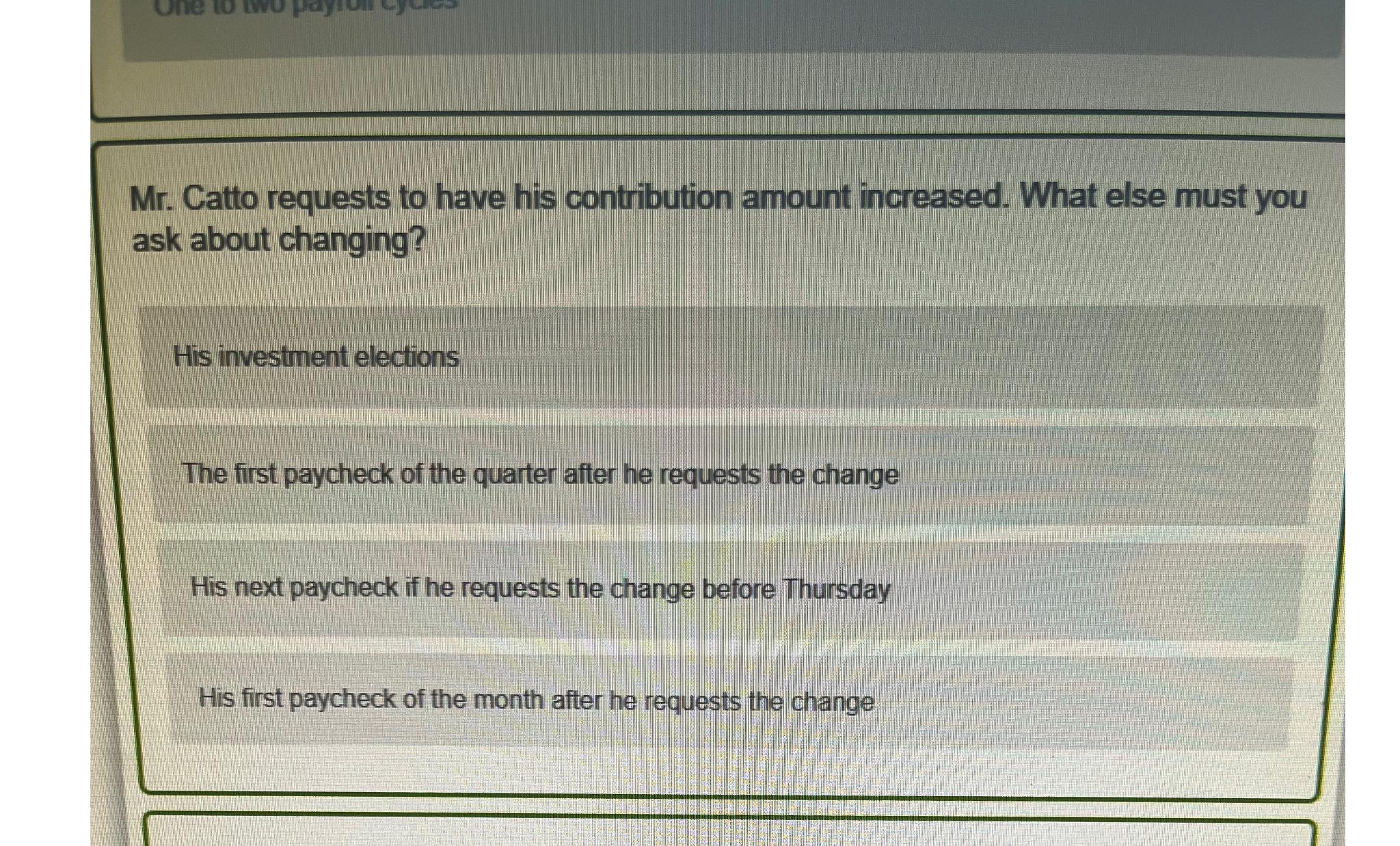 Solved Mr. ﻿Catto requests to have his contribution amount | Chegg.com