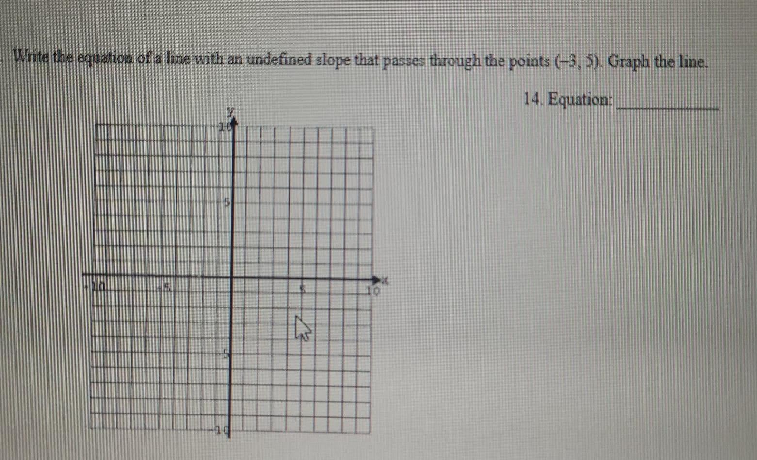 Solved - Write the equation of a line with an undefined | Chegg.com