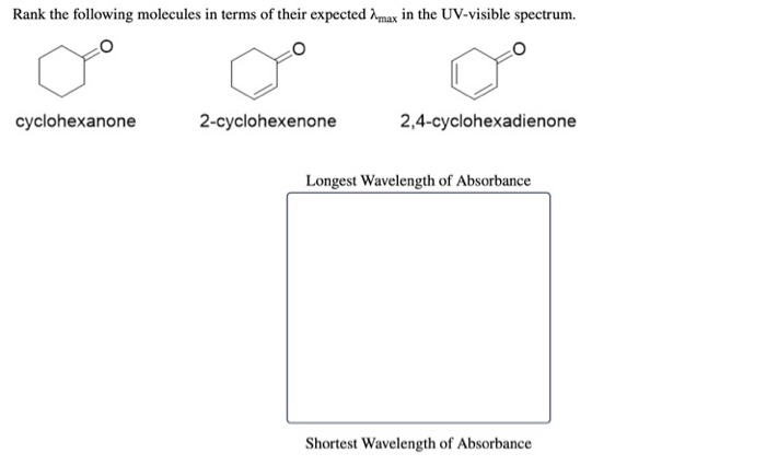Solved Rank the following molecules in terms of their | Chegg.com
