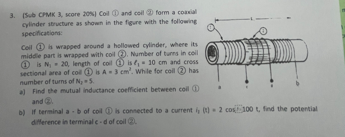 Solved (Sub CPMK 3, ﻿score 20%) ﻿Coil (1) ﻿and coil (2) | Chegg.com
